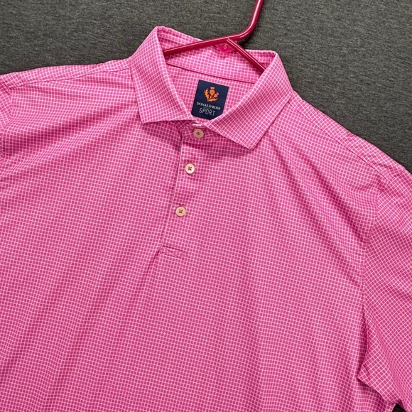 Donald Ross | Shirts | Donald Ross Sport Polo Shirt Mens L Pink Grid ...